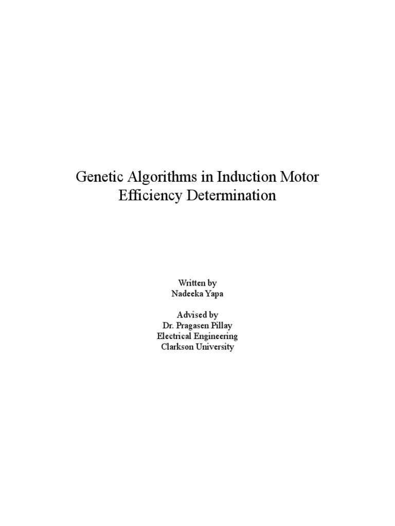 Genetic Algorithms in Induction Motor Efficiency Determination | PDF | Dominance (Genetics ...