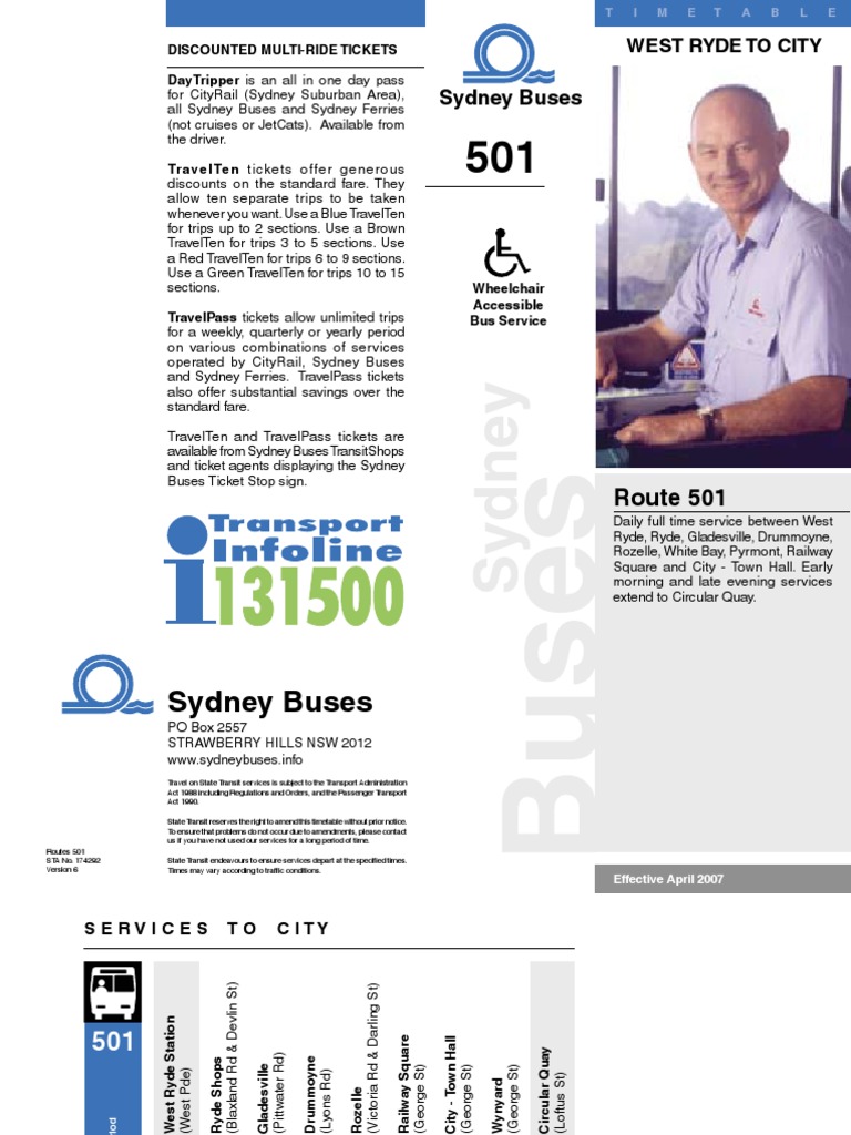 501 TT | PDF | Sydney | Bus