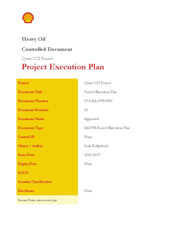 Project - Execution - Plan - SHELL Sample PDF | PDF | Carbon Capture ...