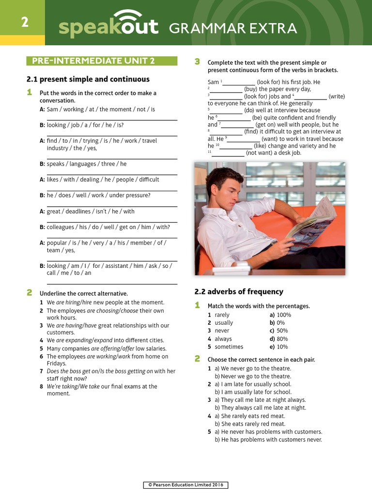 Speakout Grammar Extra Pre-Intermediate Unit 2 PDF | PDF | Languages