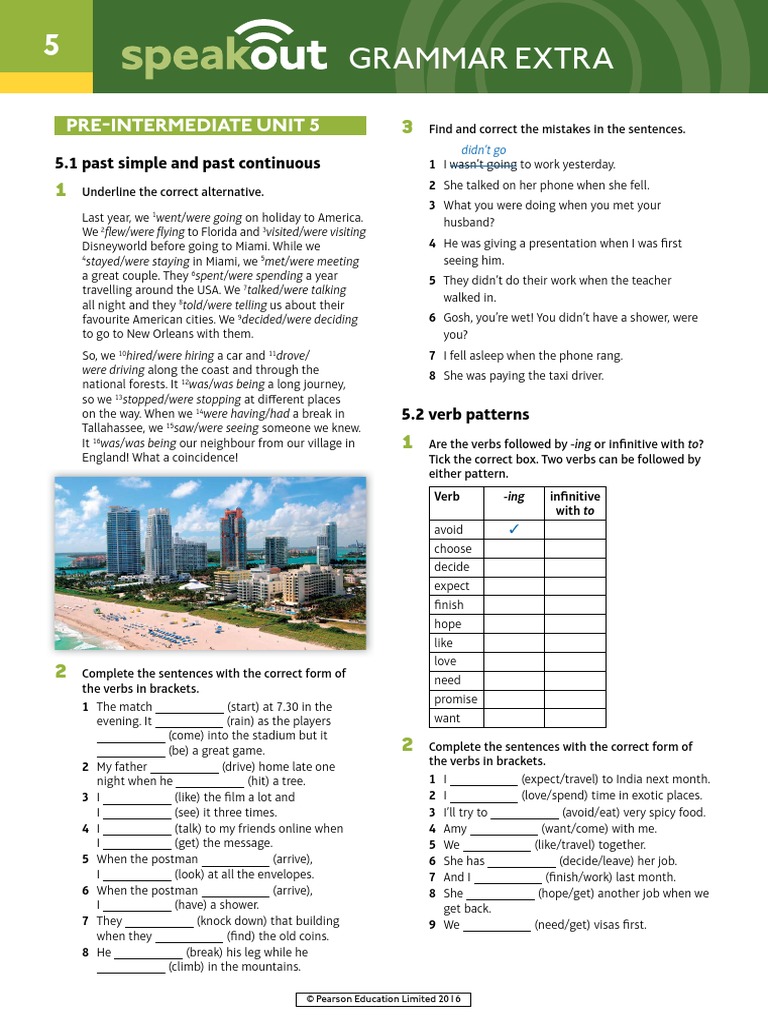 Speakout Grammar Extra Pre-Intermediate Unit 5 PDF | PDF