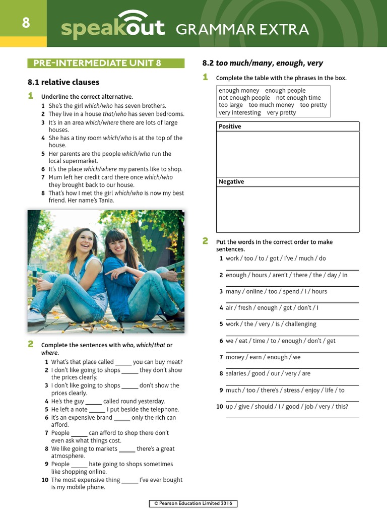 Speakout Grammar Extra Pre-Intermediate Unit 8 PDF | PDF | Business | Leisure