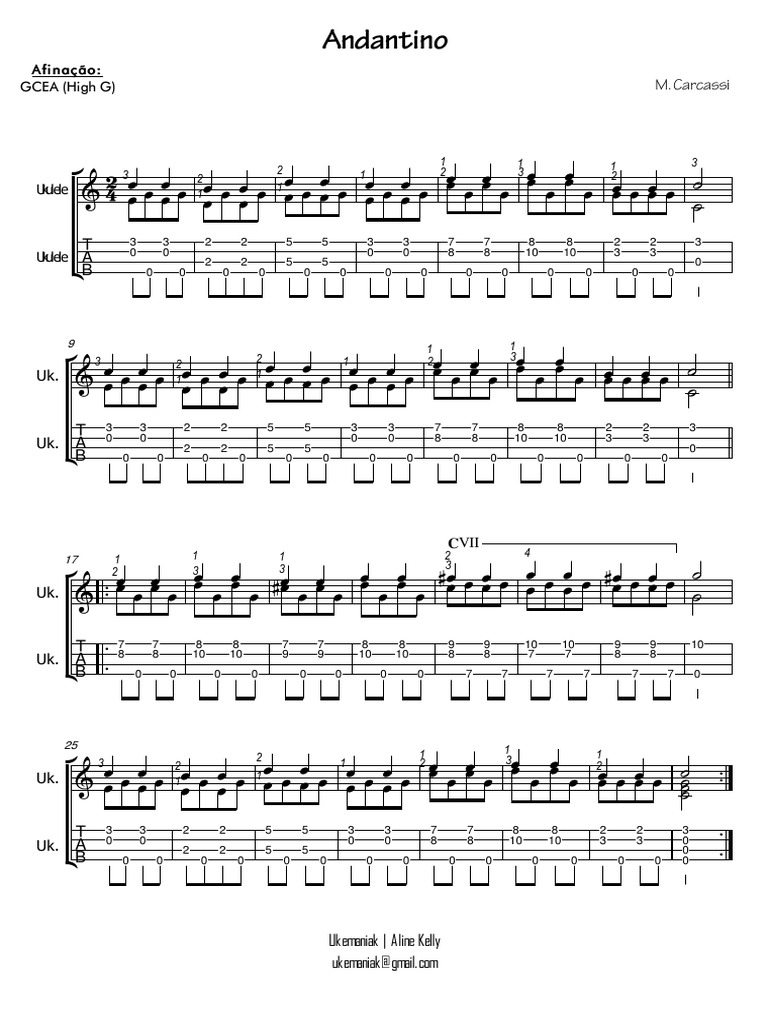 Andantino - Carcassi (Versão Julho/2017) | PDF | Composições musicais ...