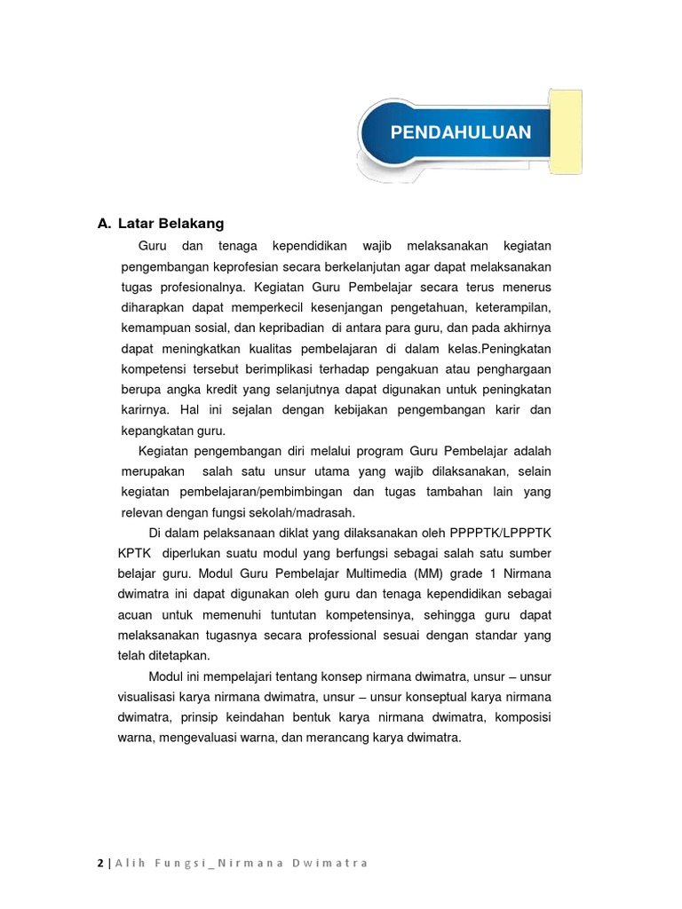Bahan Bacaan Modul A Nirmana Dwimatra Profesional PDF | PDF
