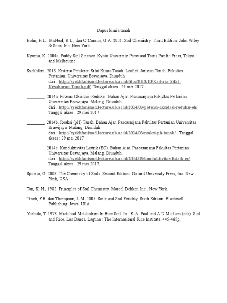 Dapus Kimia Tanah | PDF