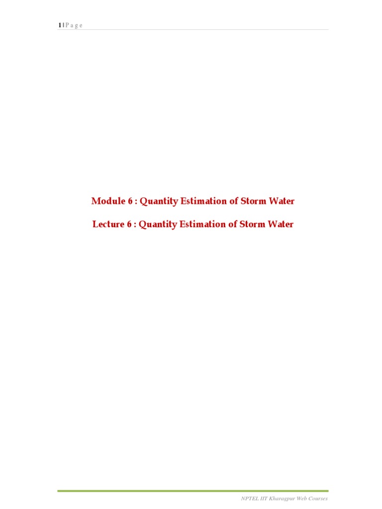 Rational Formula For Rain Water PDF | PDF