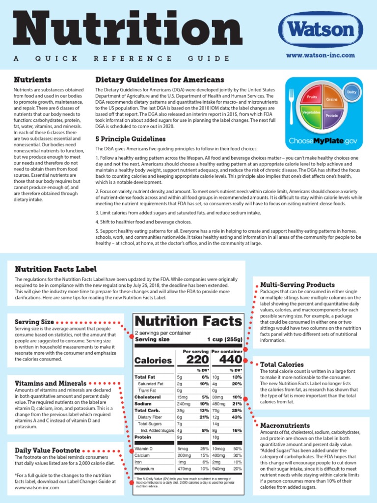 Nutrition - A Quick Guide | PDF | Carbohydrates | Dietary Fiber