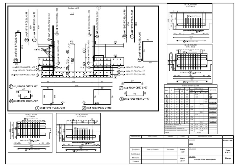 R.000 - Cofraj Si Detalii Armare Put Lift - A3 | PDF | Nature