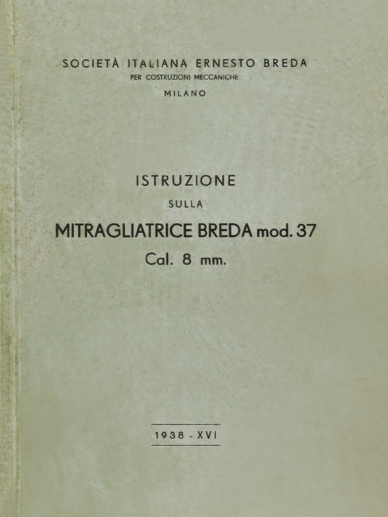 Mitragliatrice Breda Mod 37 8mm 1938 PDF | PDF