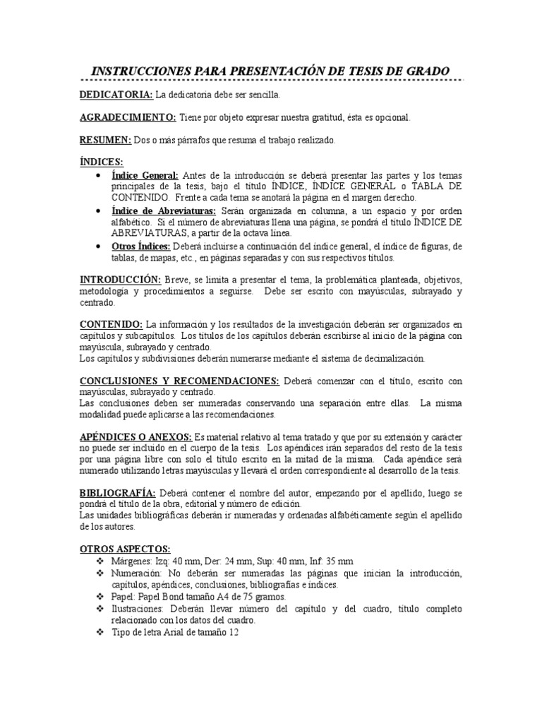 2 Instrucciones para Presentaci%c3%93n de Tesis | PDF | Bibliografía