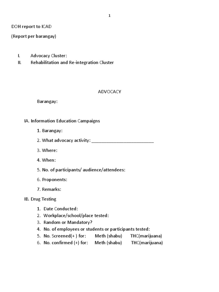 DOH Report on Barangay Drug Programs | PDF | Drug Rehabilitation ...