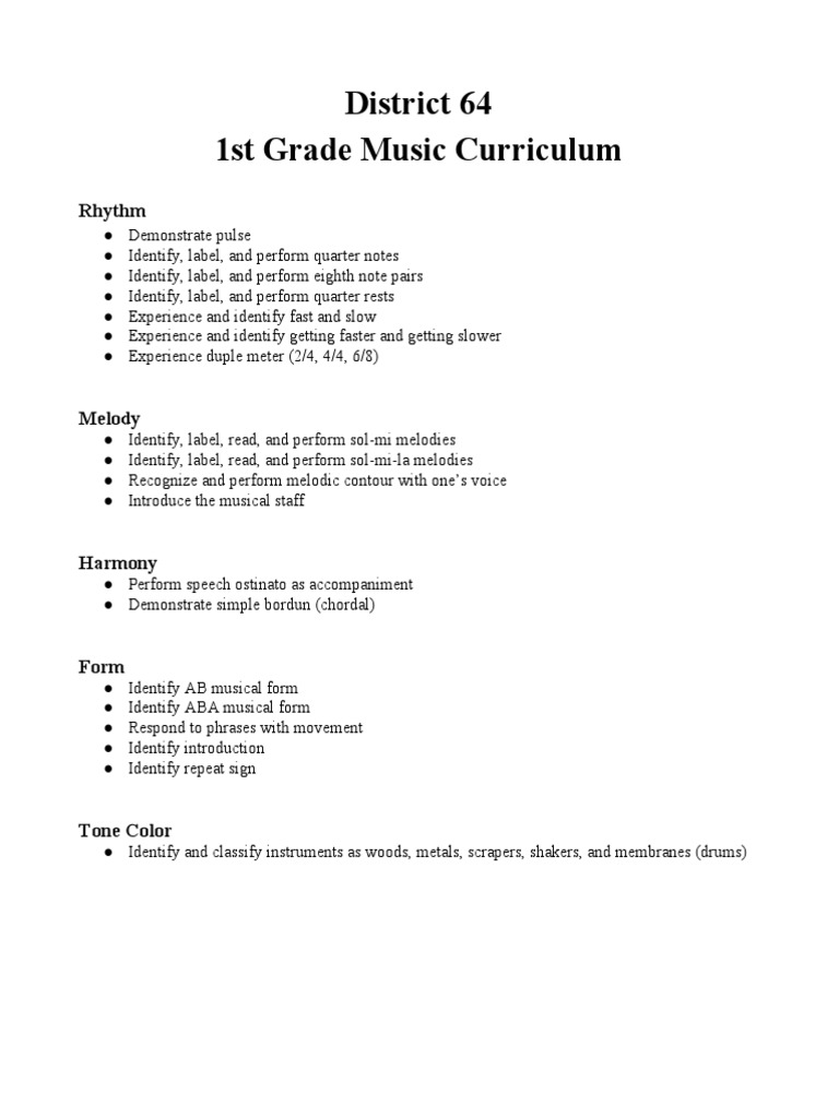 1st Grade Curriculum - New | PDF