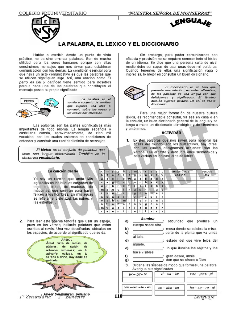LA Palabra, El Lexico y El Diccionario