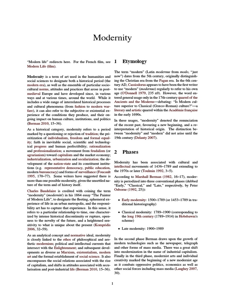 Understanding Modernity: A Comprehensive Overview of the Key Phases ...