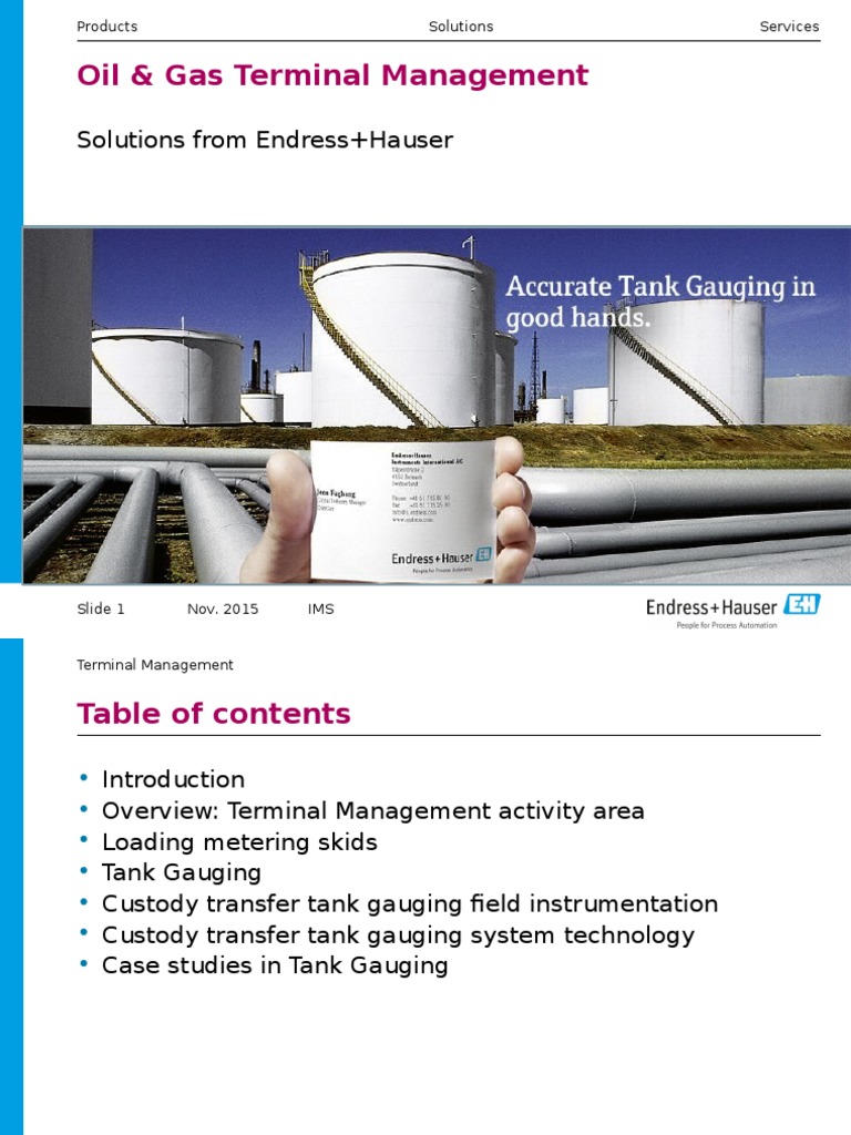 Oil & Gas Terminal Management | PDF | Calibration | Instrumentation