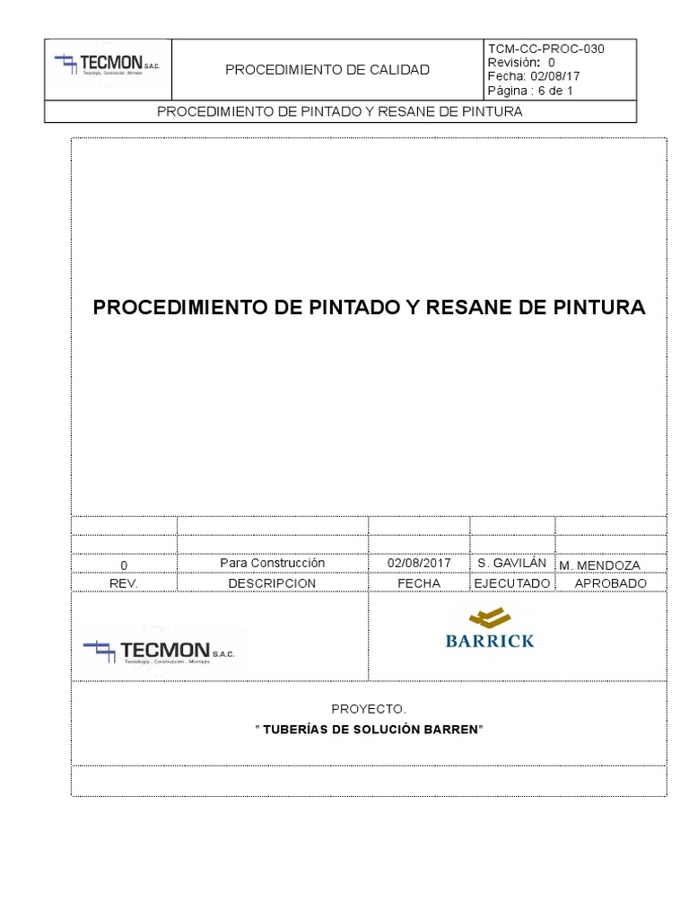 Pintado y Resane de Tuberías | PDF | Pintar | Soldadura