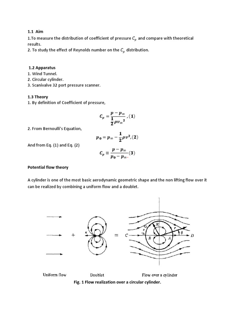 Pressure Distribution on a Circular Cylinder | PDF | Fluid Dynamics ...
