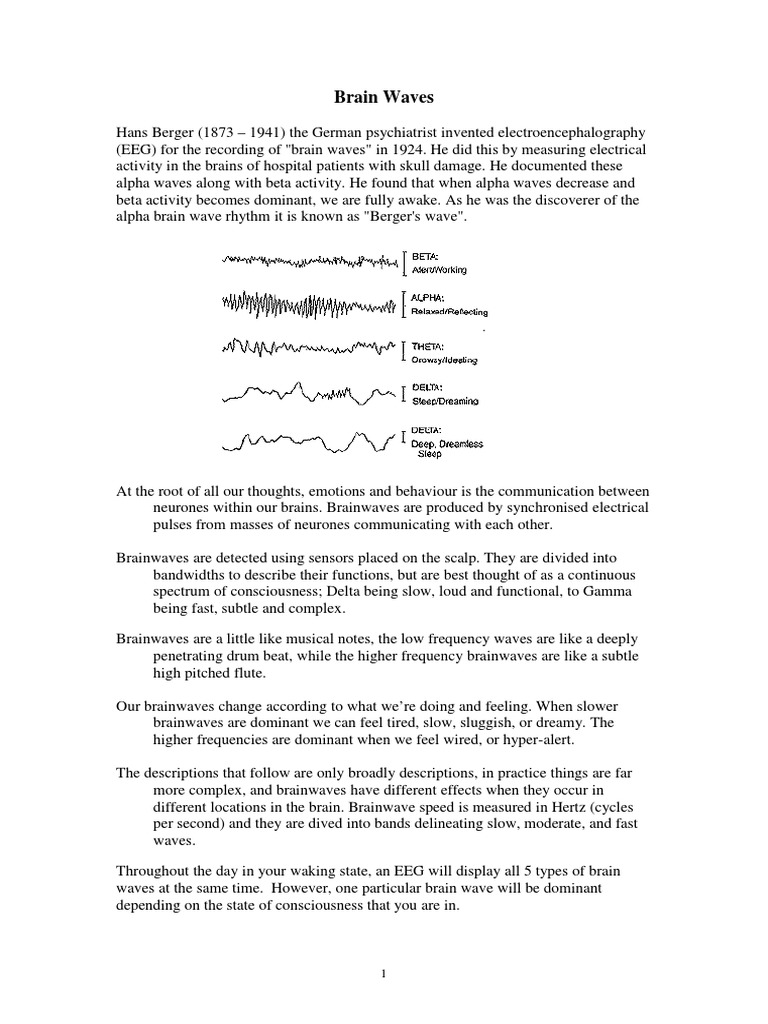 Brain Waves Pdf Electroencephalography Neural Oscillation