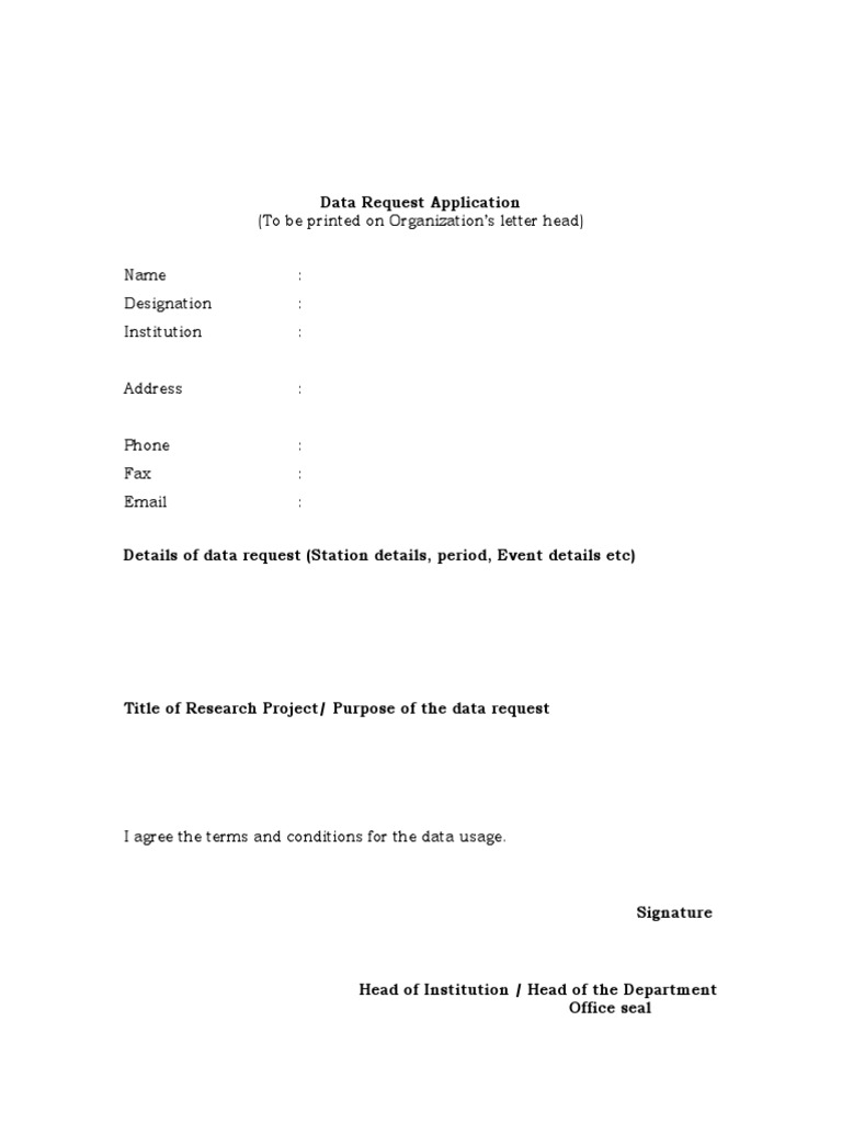 Data Request Letter
