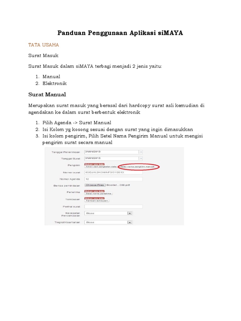Panduan Penggunaan Aplikasi siMAYA Tata Usaha PDF | PDF