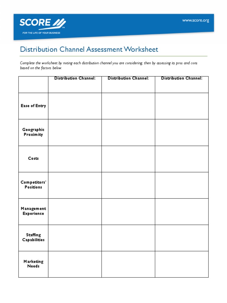 Distribution Channel Assessment Worksheet | PDF