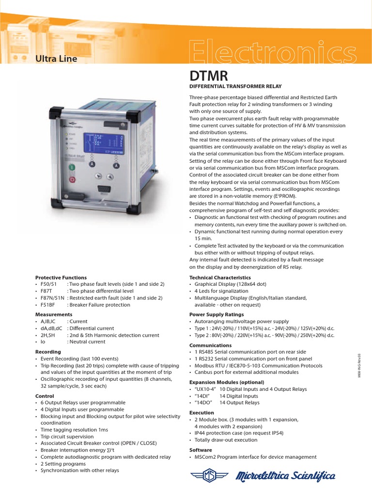 Ultra DTMR m08 Ing r2 | PDF | Relay | Power Supply