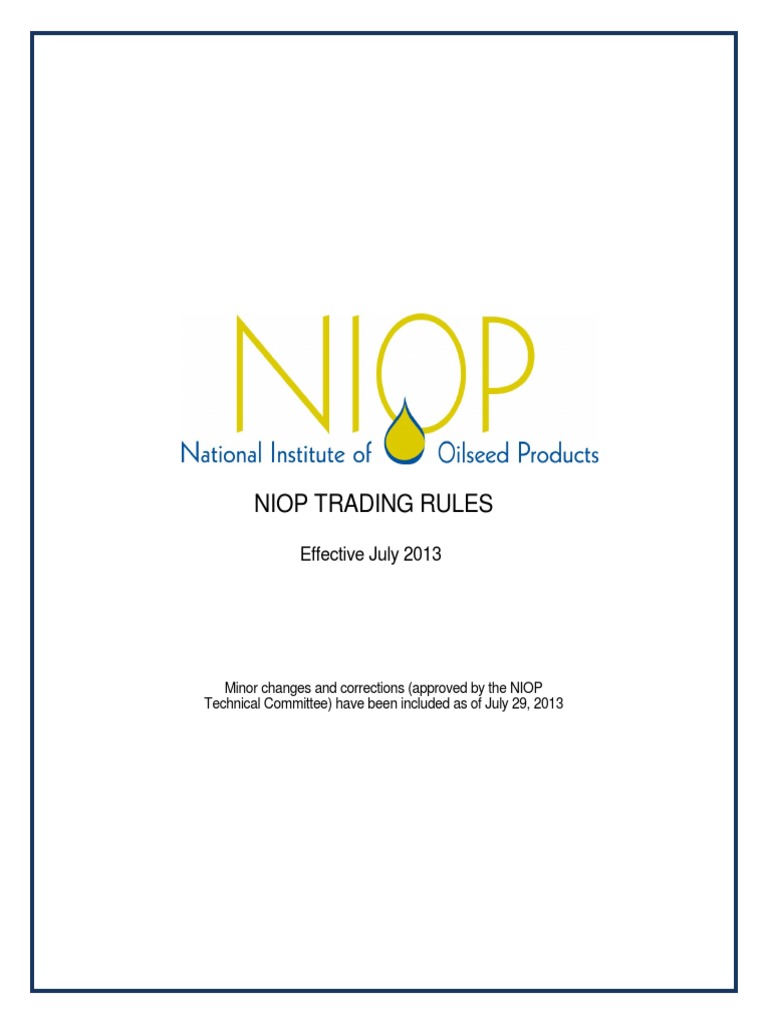 NIOP Trading Rules Book V 2013 | PDF | Bill Of Lading | Shipping