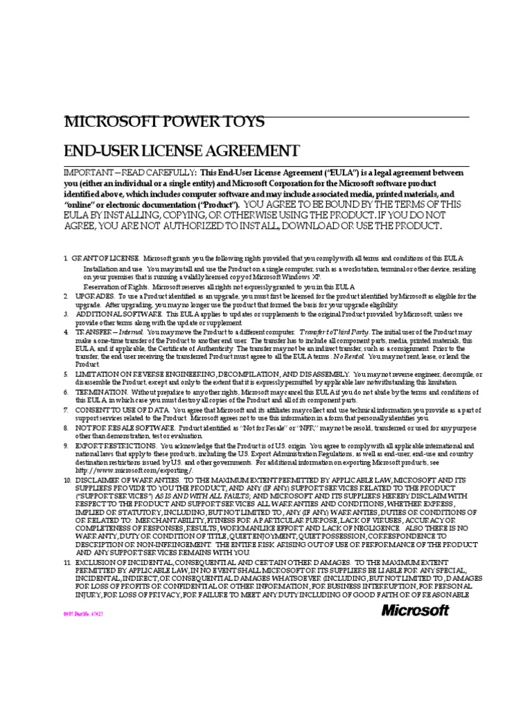 Power Toys License | PDF | Computers