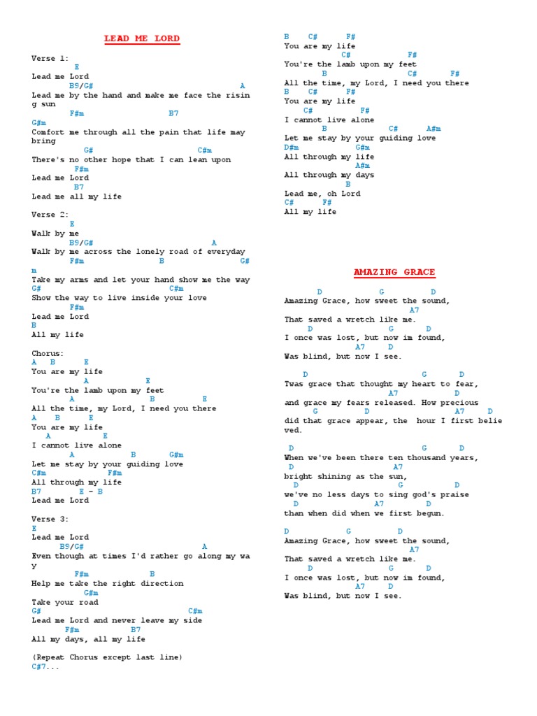 Lead Me Lord | Song Structure | Musical Compositions