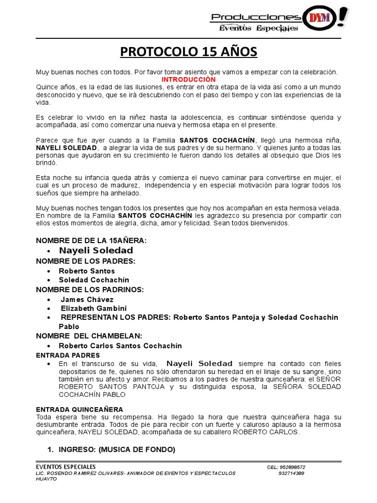Programa de 15 Anos Nayeli Soledad | PDF