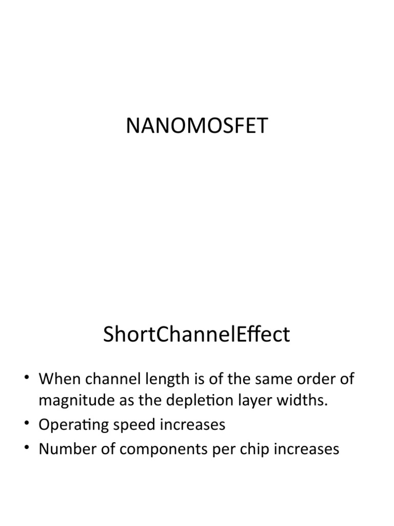 NANOMOSFET by Pragya Kushwaha | PDF