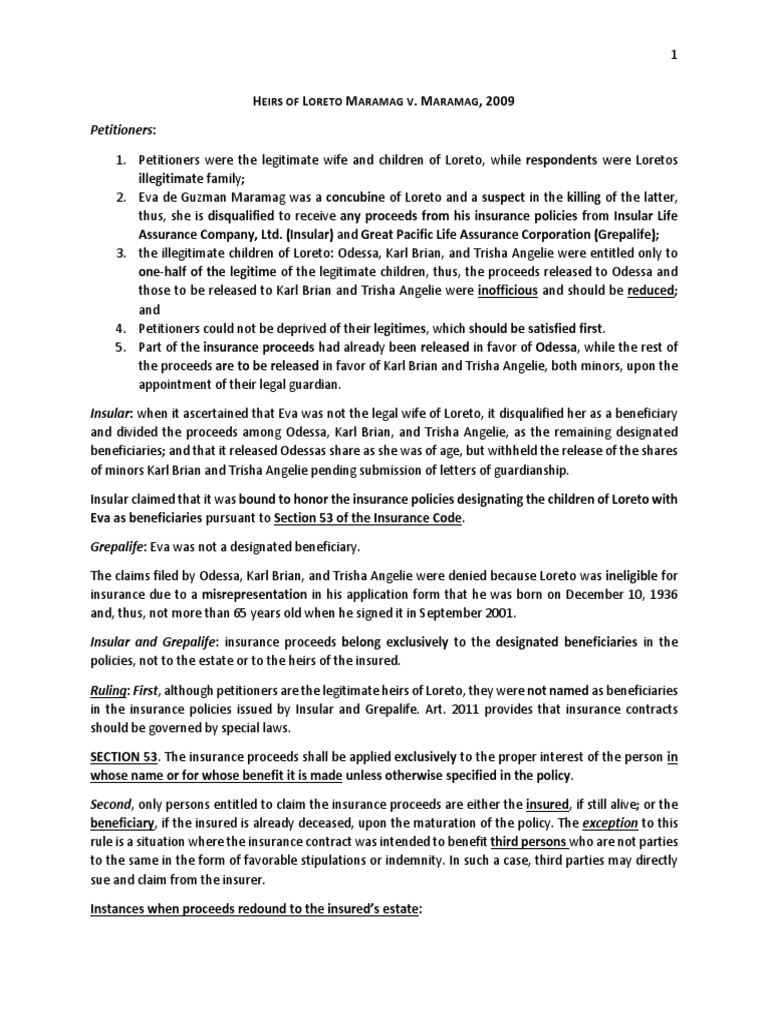 Case Digests | PDF | Mortgage Law | Insurance