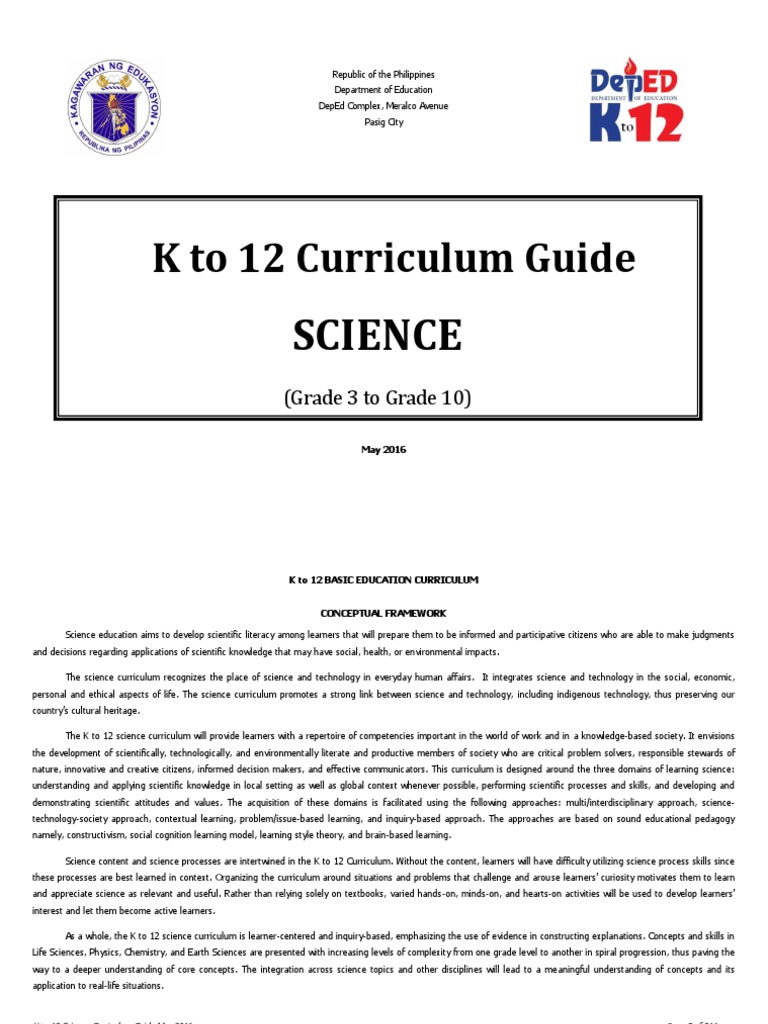 Curriculum Guide Science May 2016 PDF | PDF | Career & Growth | Wellness
