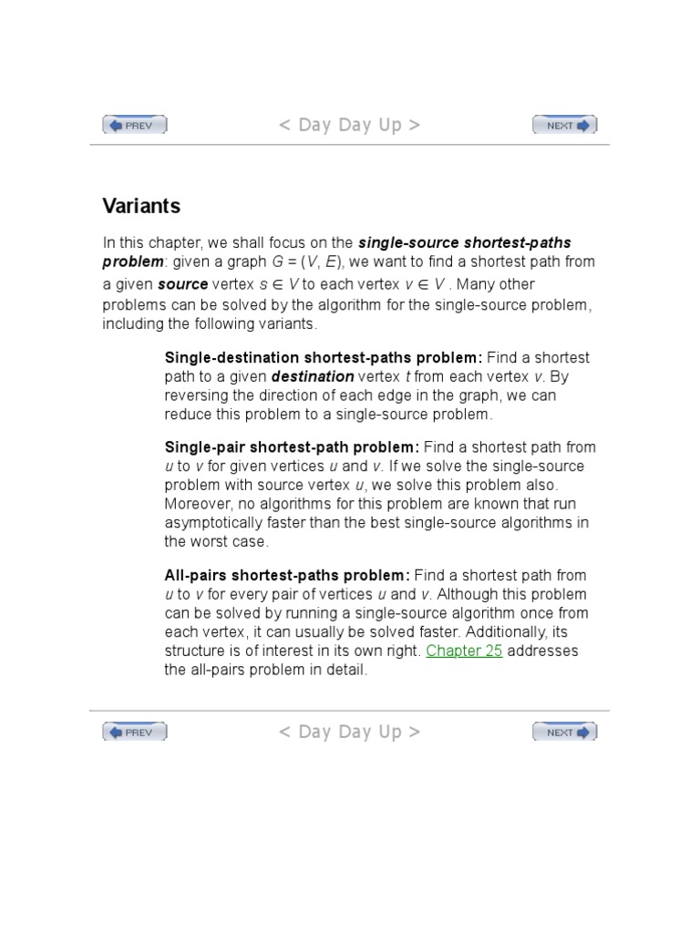 AlgoBook Cormen ShortestPathVariants | PDF