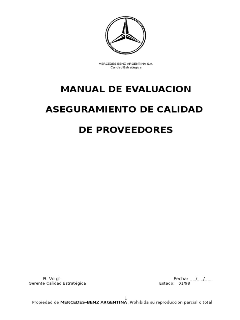 Manual de Calidad VDA 6.1 | PDF | Gestión de la calidad | Calidad ...