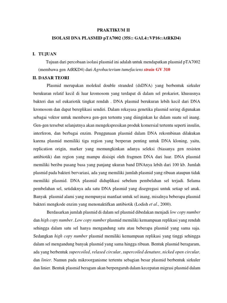 Isolasi Dna Plasmid 2016 | PDF