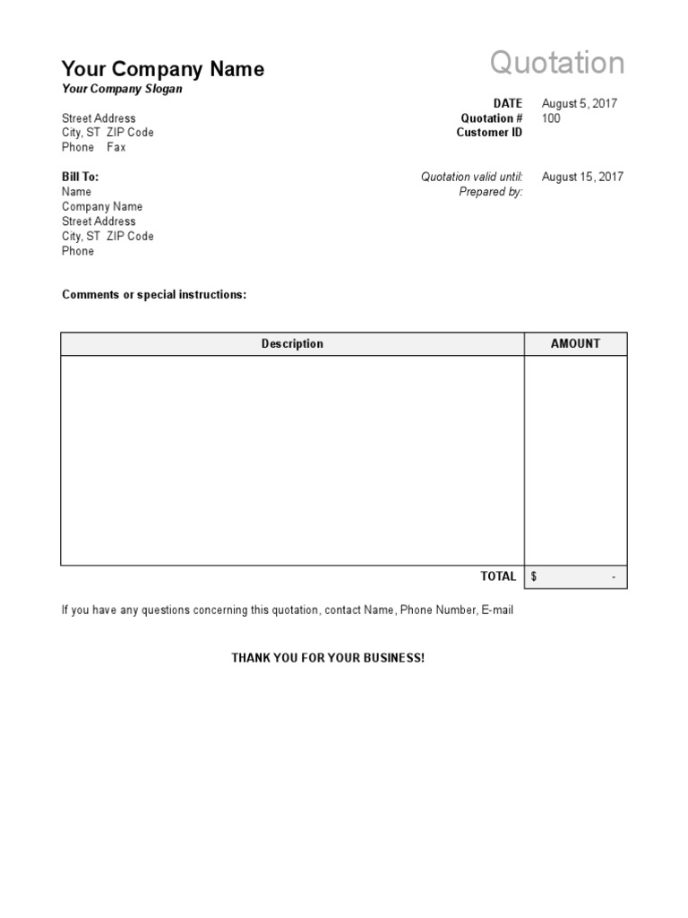 Simple Quotation Template | PDF | Telecommunications | Computing