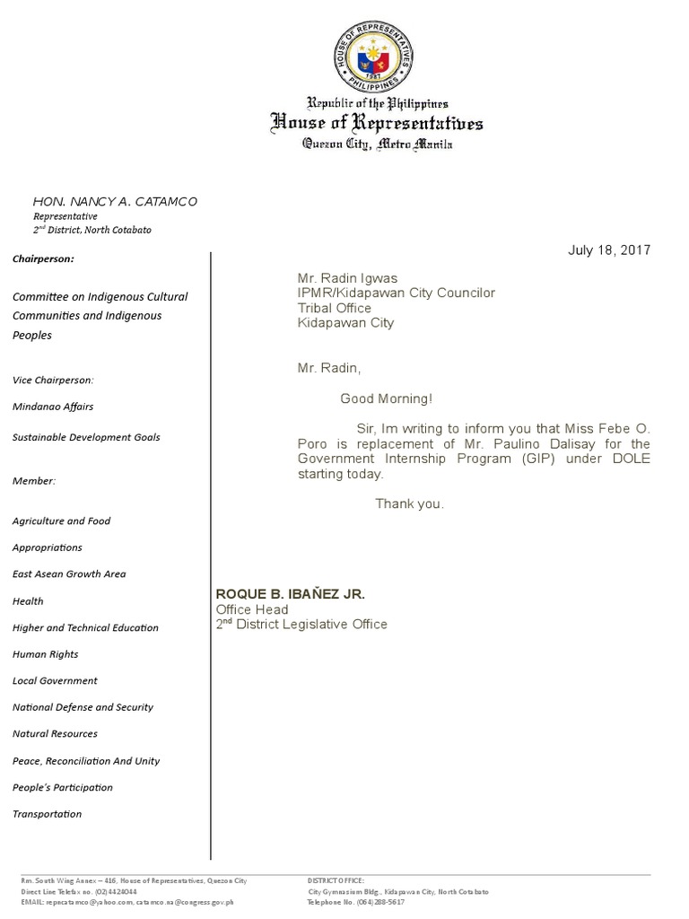 Replacement Letter | PDF