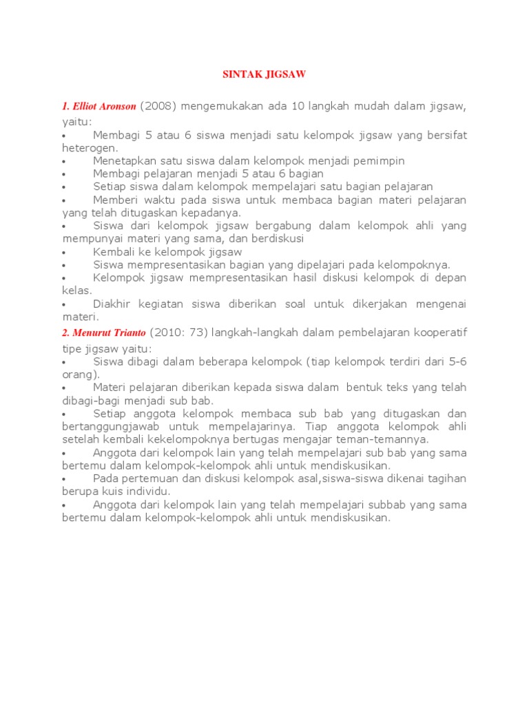 Sintak Jigsaw | PDF