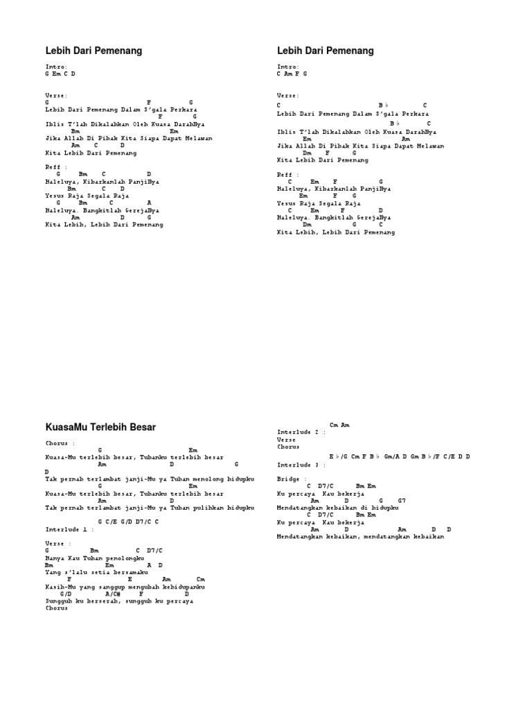Lirik dan Chord Lagu Rohani Kristen | PDF
