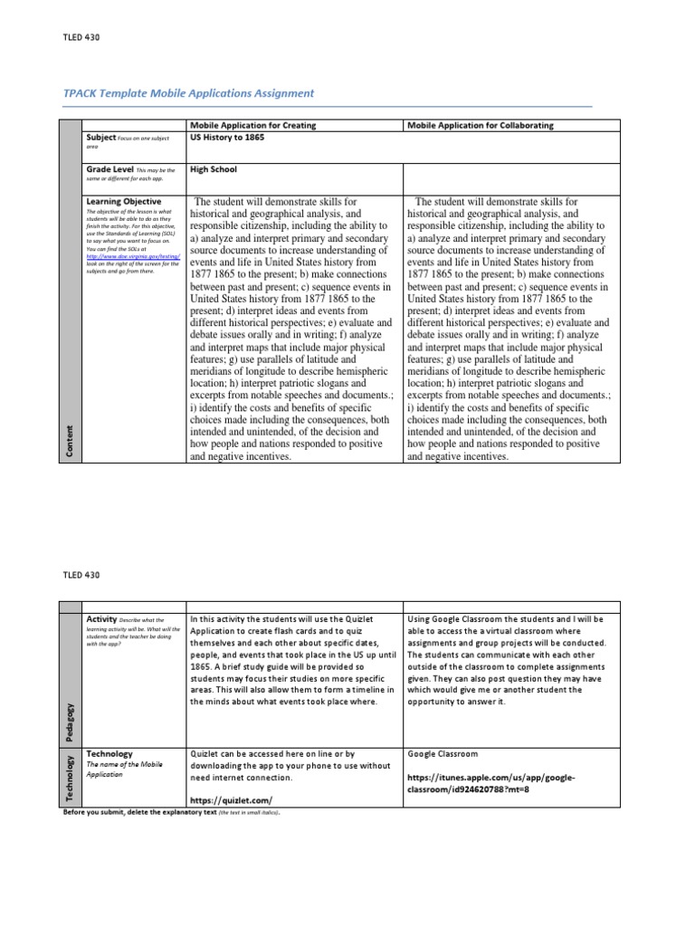 Tpack App Review Template m6 1 | PDF | Mobile App | Communication