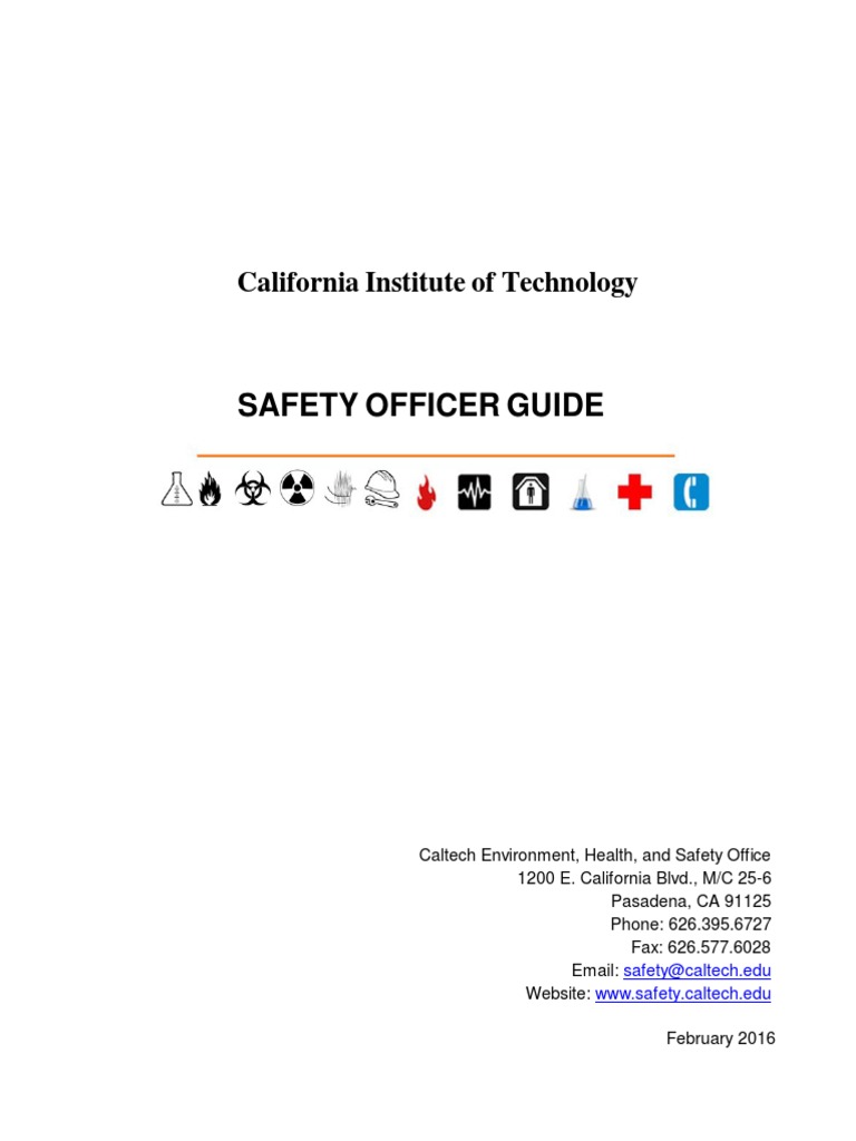 2016 Safety Officer Guide | PDF | Laboratories | California Institute ...