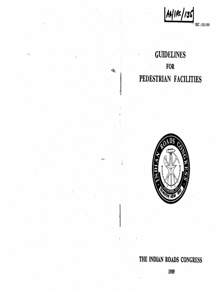 IRC-103-1988 Pedestrian Facilities PDF | PDF