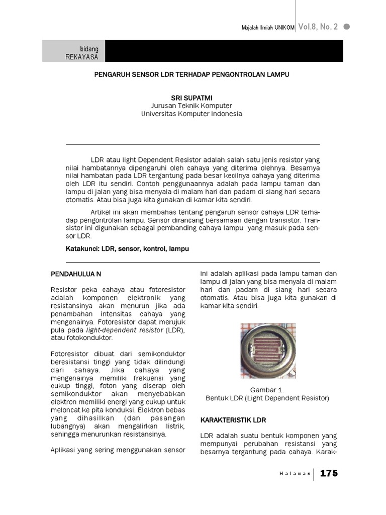 Jurnal Sensor LDR PDF | PDF