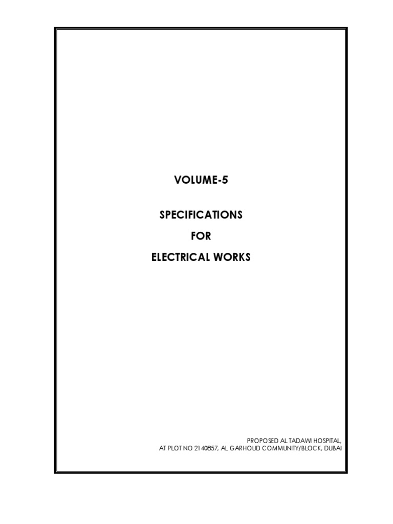 Electrical Specification PDF | PDF | Electrical Wiring | Specification ...