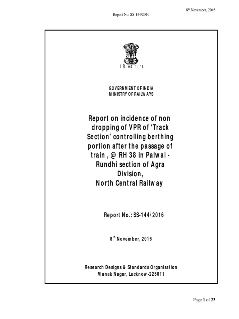 Railway Signal Safety Incident Report | PDF | Reliability Engineering ...