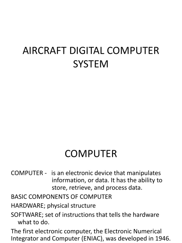 Aircraft Digital Computer System | PDF | Central Processing Unit ...
