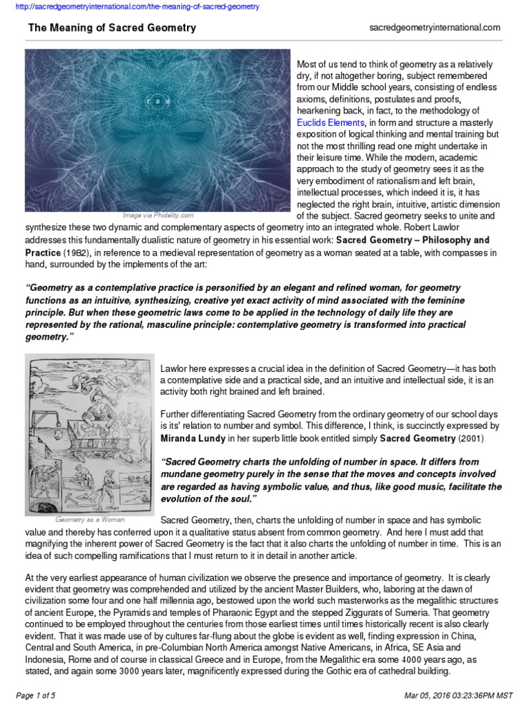 Sacred Geometry: Uniting Art and Science | PDF | Axiom | Geometry