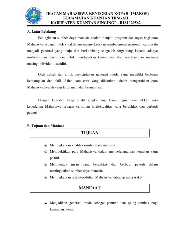 Contoh Proposal Organisasi | PDF