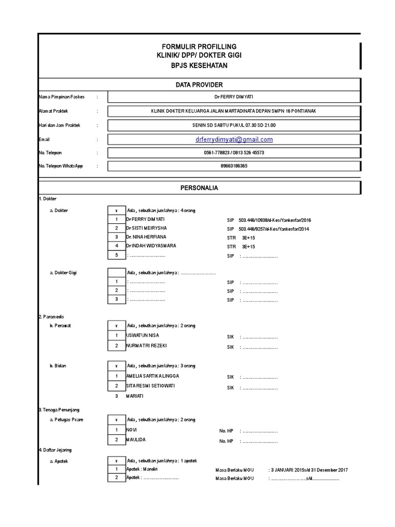 Form Profilling Klinik, DPP, DRG New | PDF